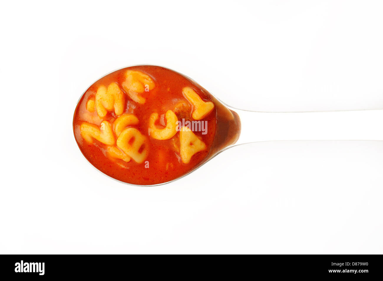 Alphabetic pasta and Number pasta in spoon Stock Photo - Alamy