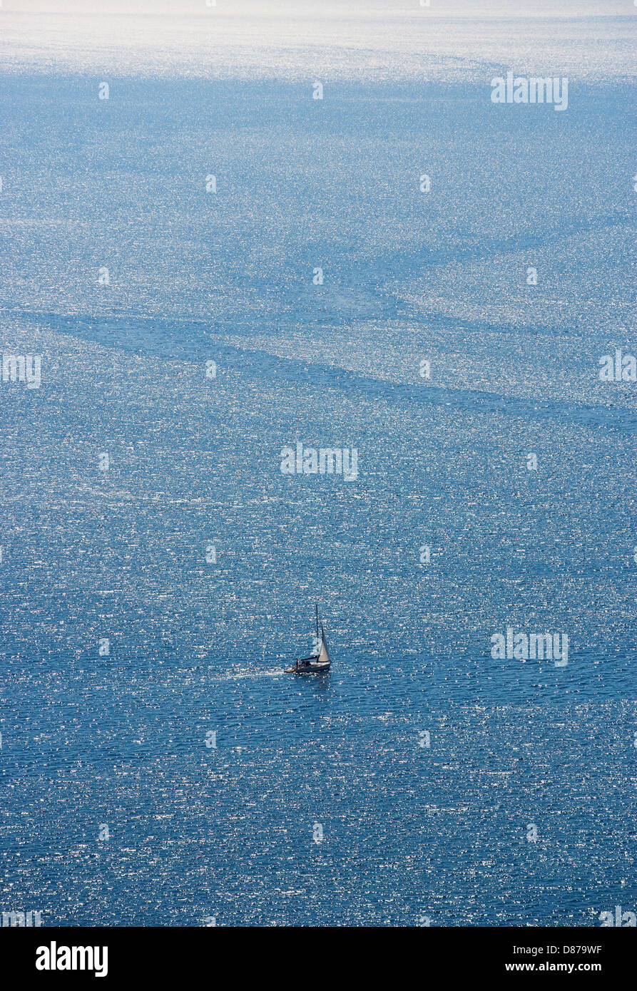 Croatia, View of adriatic sea with sailboat Stock Photo - Alamy