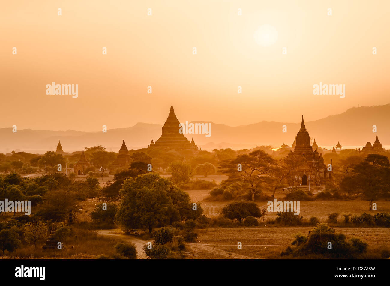 Sunset in Bagan Stock Photo - Alamy