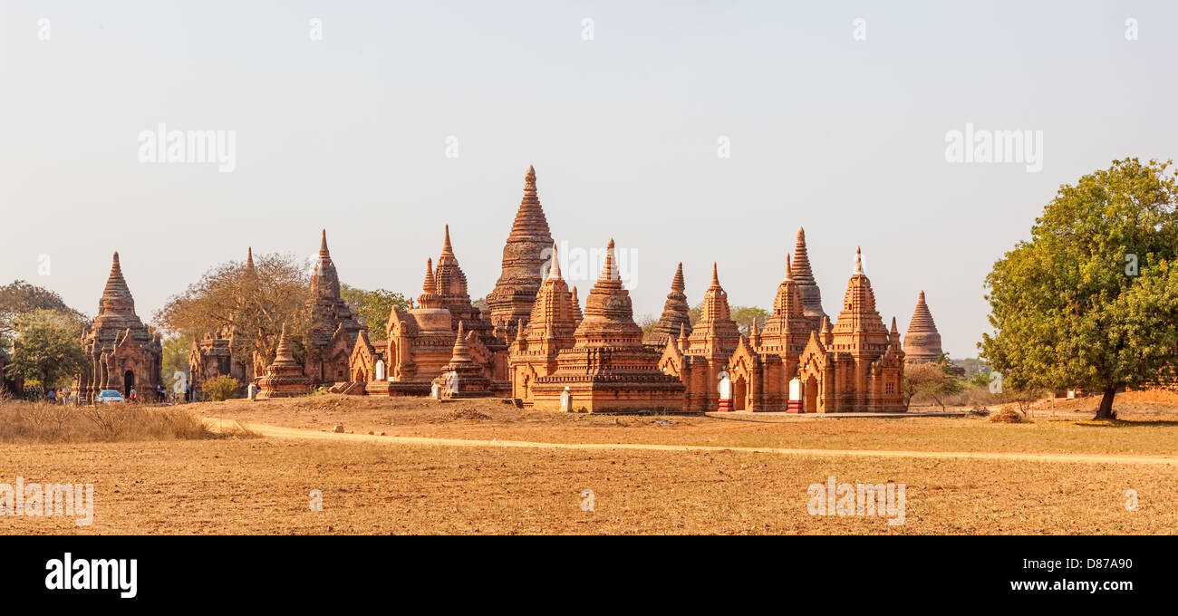 Panorama in Bagan with lot of pagodas Stock Photo - Alamy