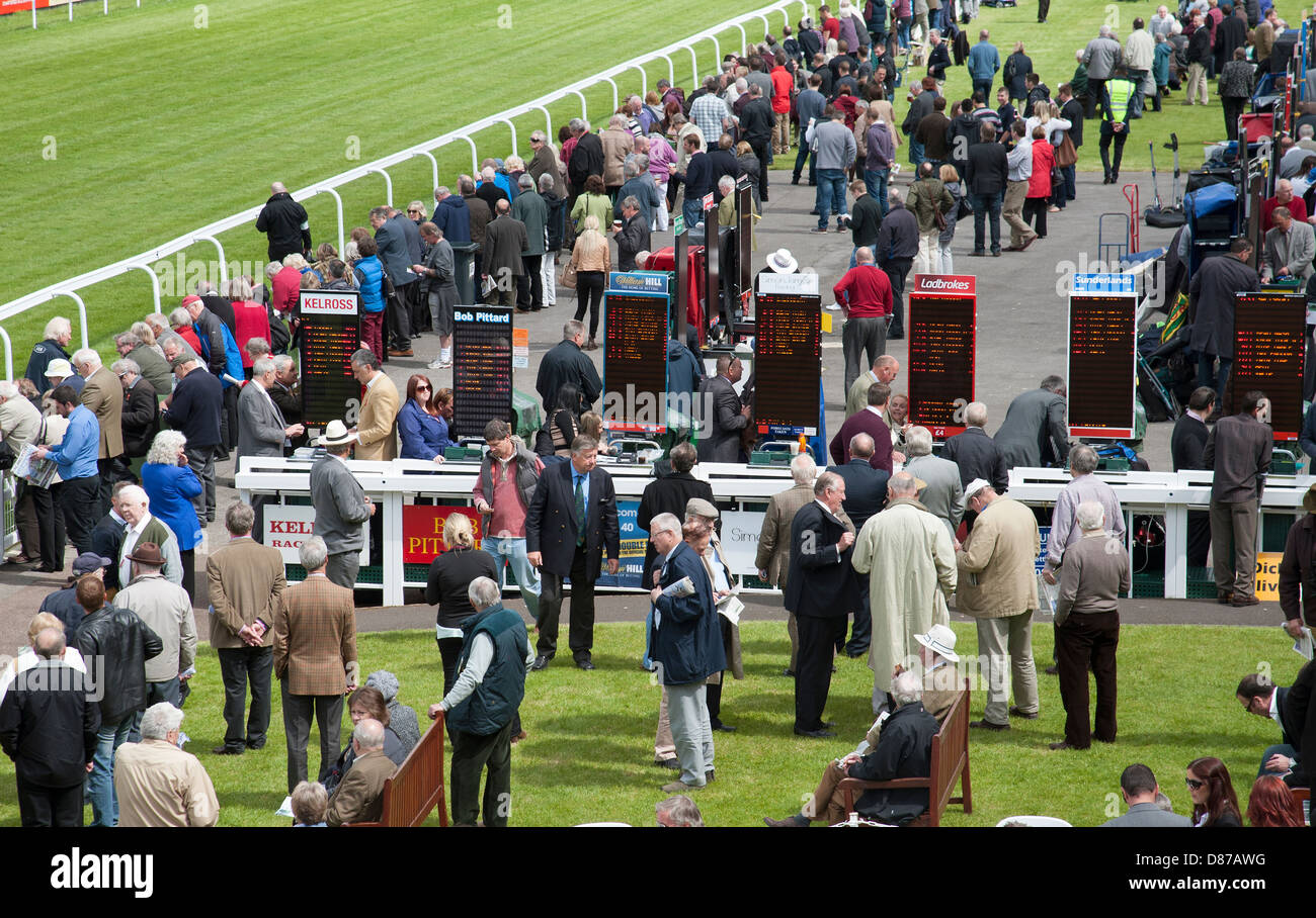Salisbury Races line up of bookmakers on the course Stock Photo - Alamy