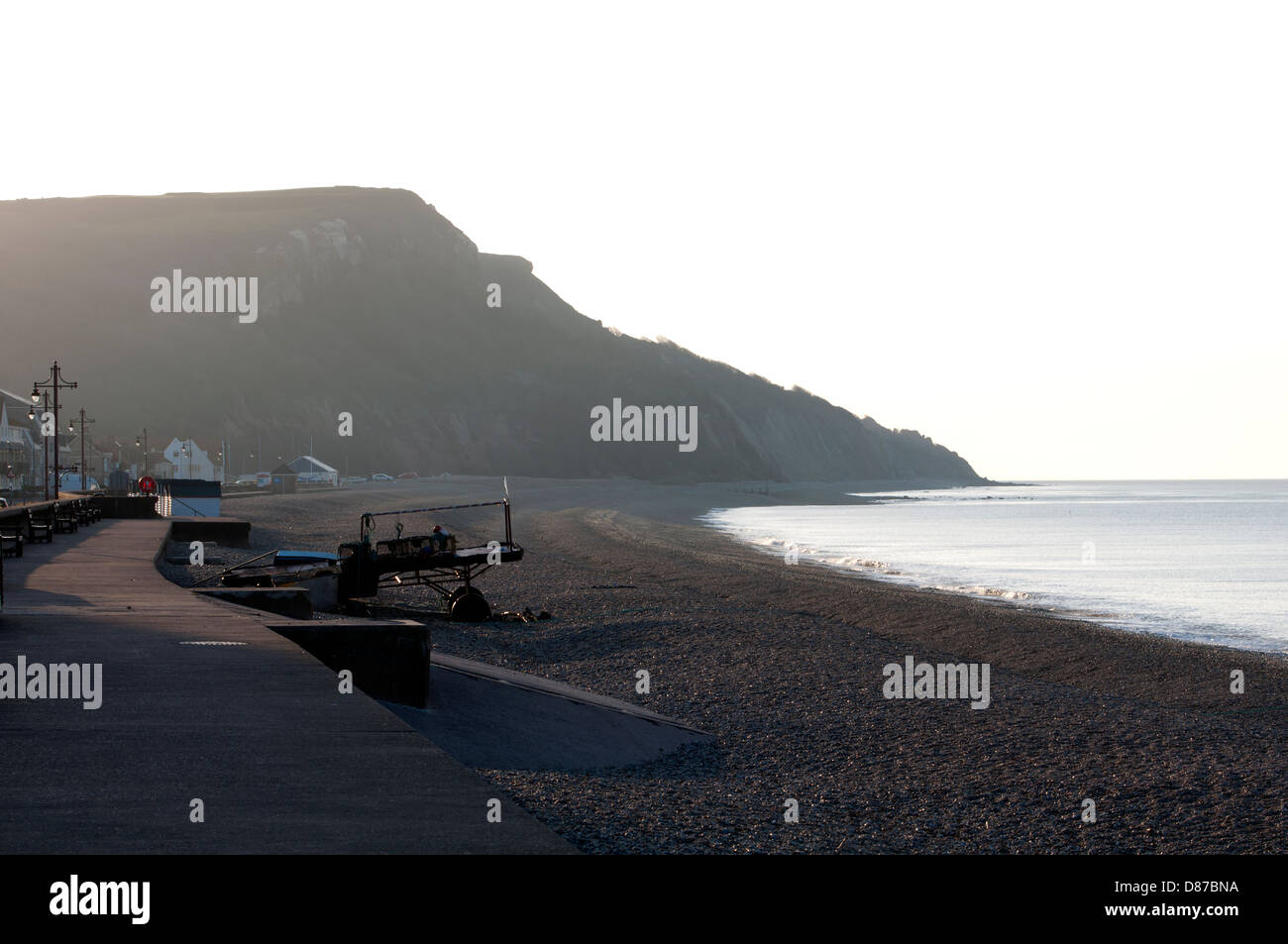 Seaton beach at dawn, Devon, England, UK Stock Photo - Alamy