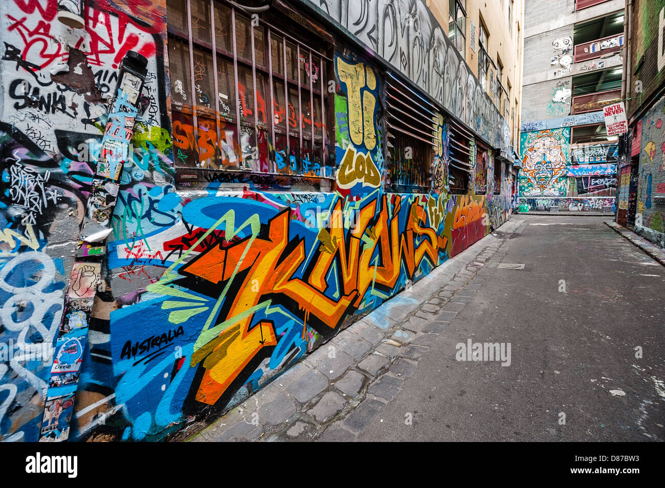 Melbourne's Hosier Lane is a celebrated landmark where legal street art ...