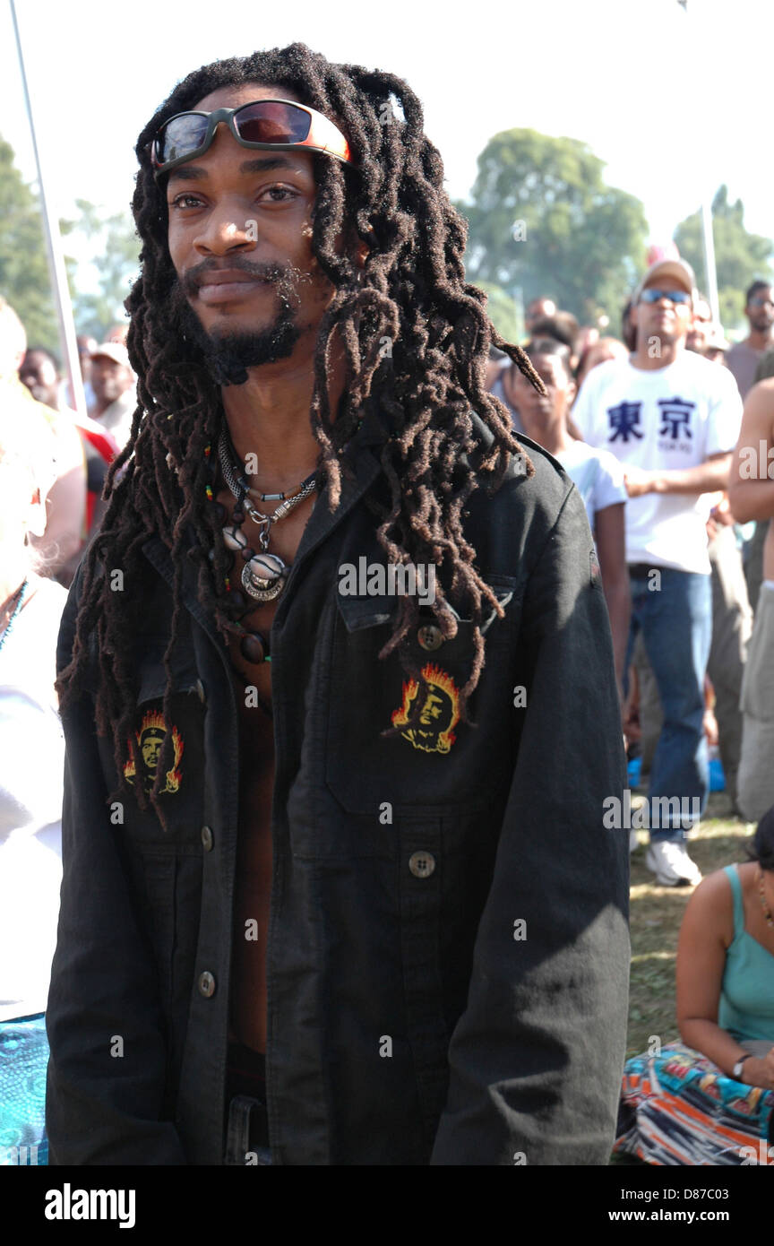 Rastafarian youth with long dreadlocks Stock Photo - Alamy