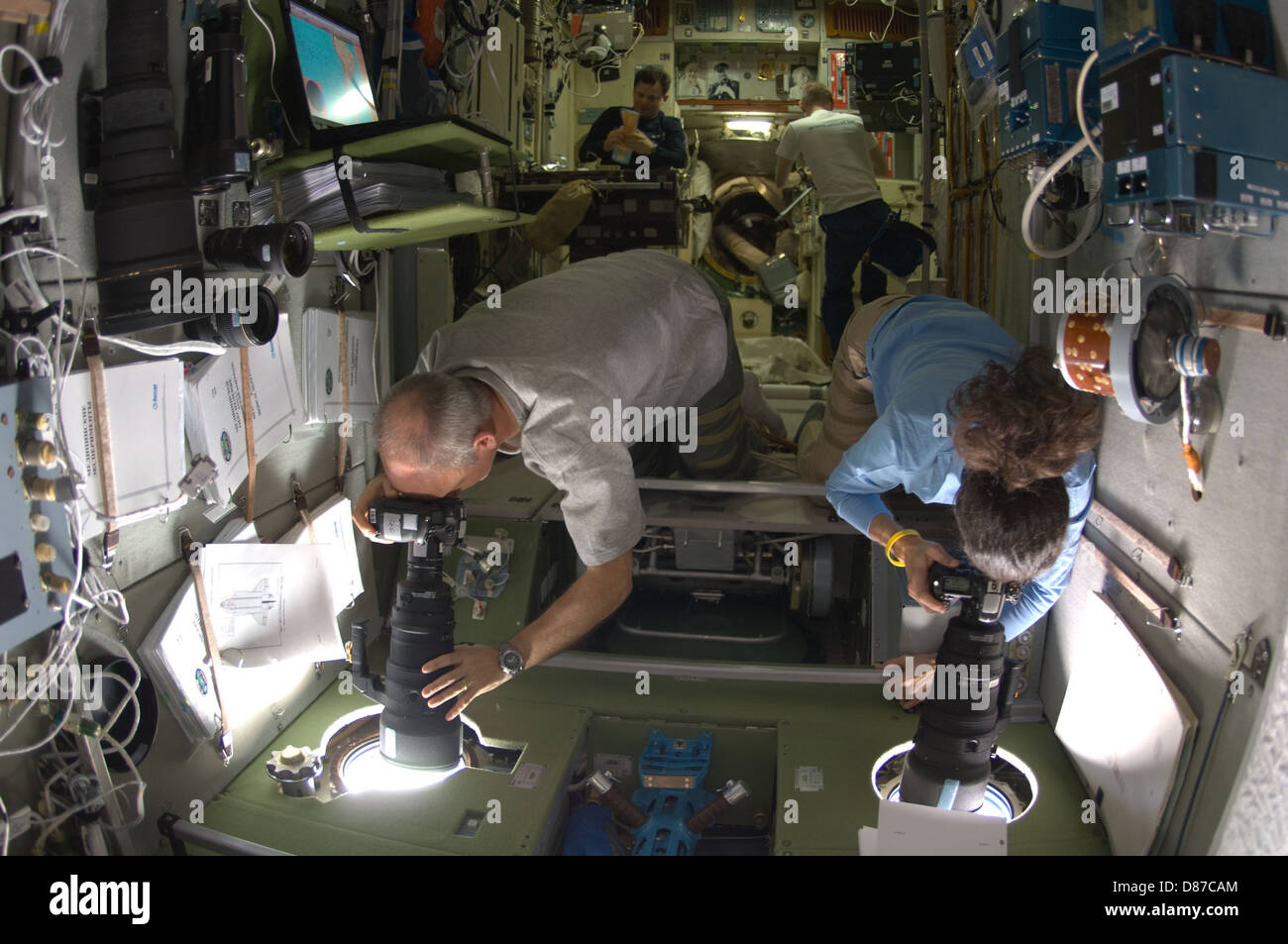 The STS-129 mission demonstrates the rendezvous pitch maneuver (RPM) as ...