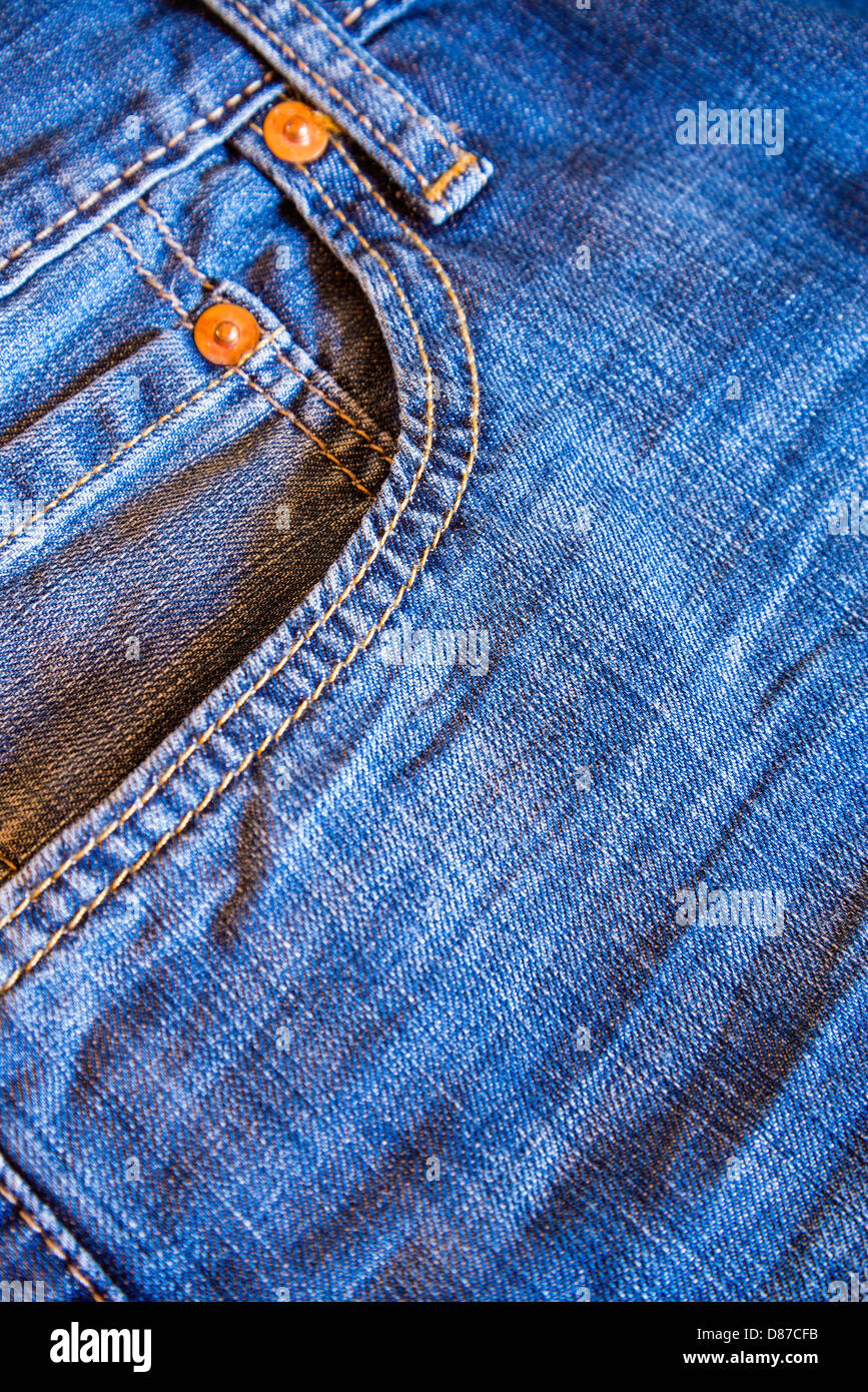 Denim jeans pocket, close up Stock Photo - Alamy