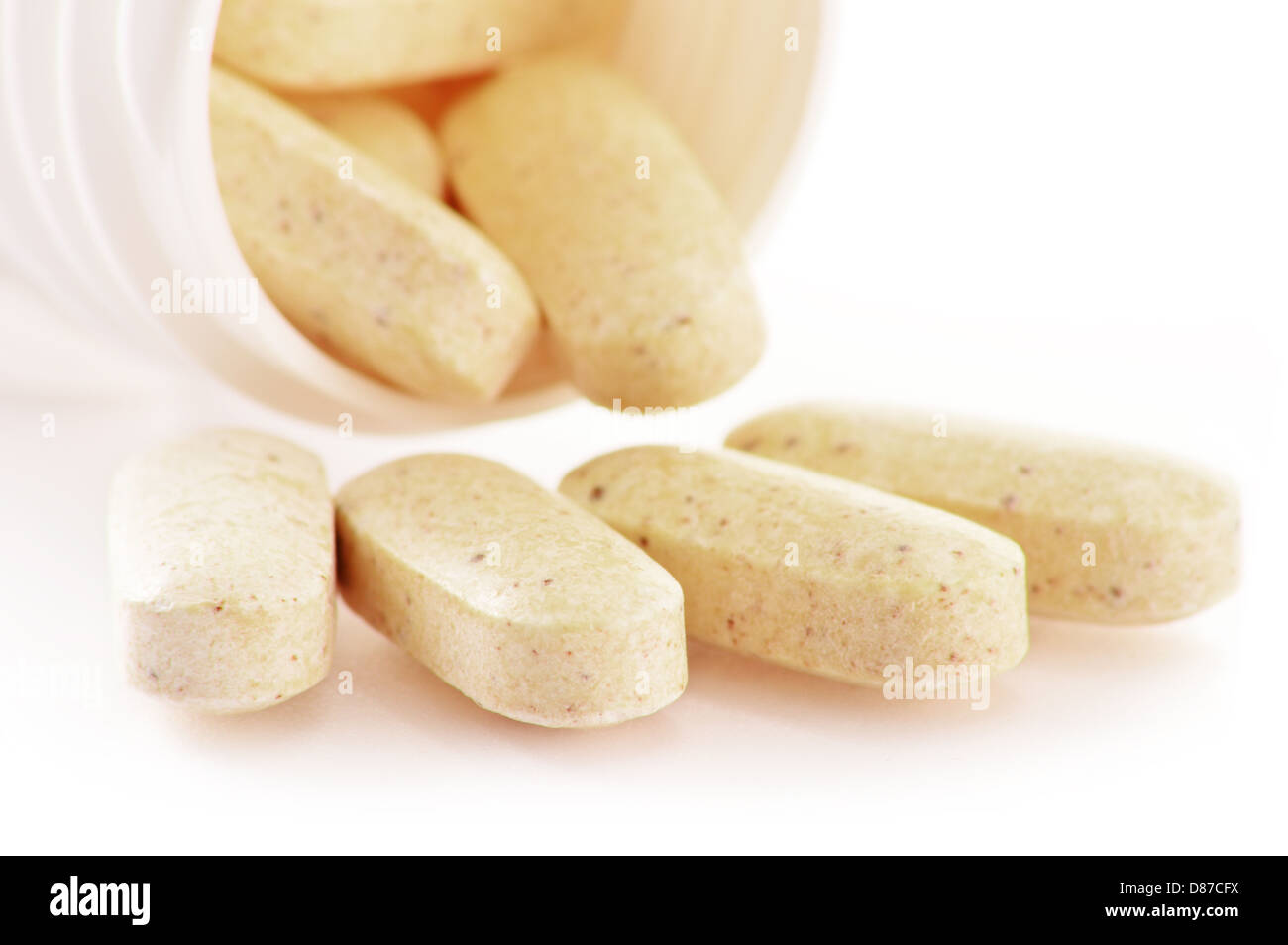 Composition with drug pills isolated on white background Stock Photo ...