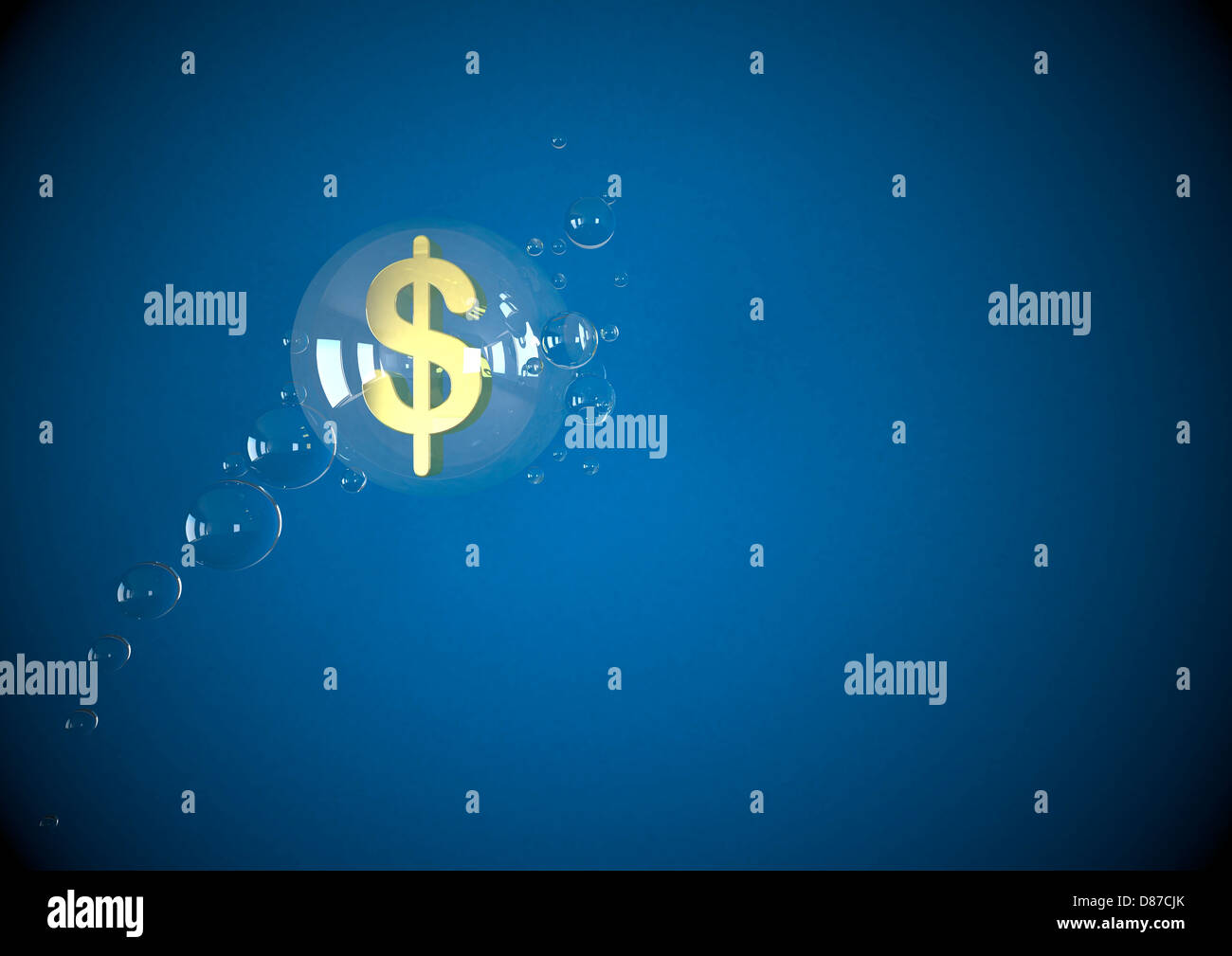 Illustration of dollar symbol floating in bubbles Stock Photo - Alamy