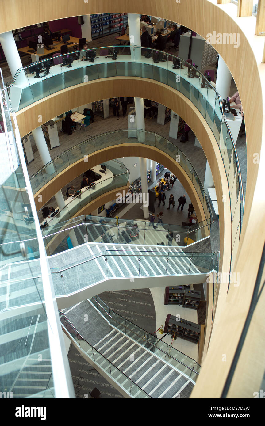 Four-storey central atrium with escalators, stairs and a domed ceiling ...