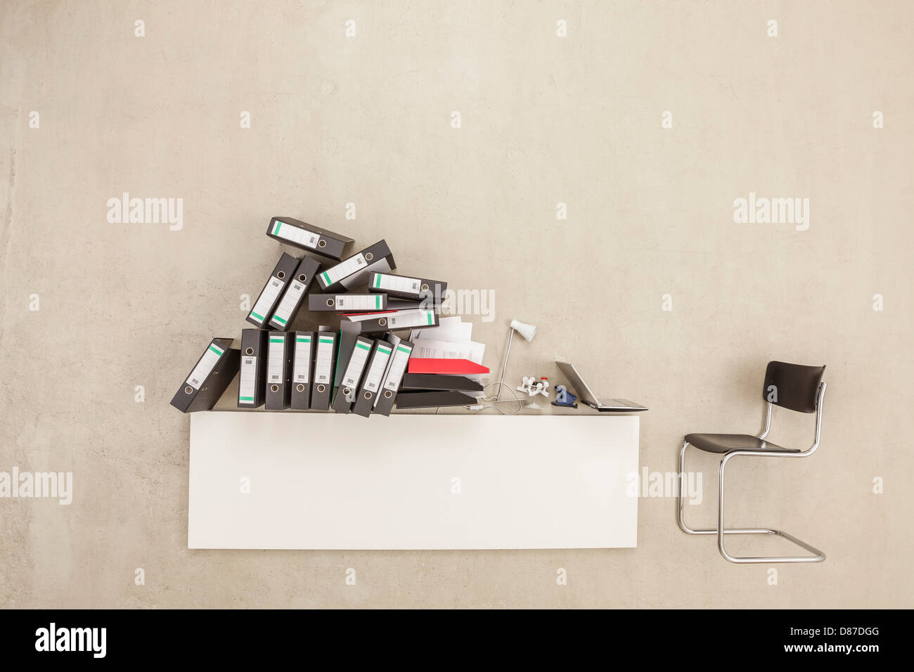 Stack of files on office desk Stock Photo - Alamy