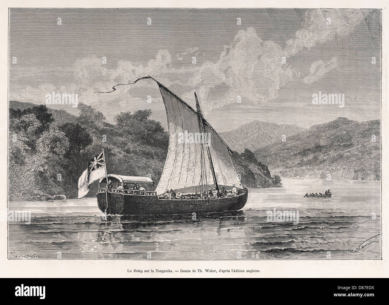 Cameron Ship Engraving Stock Photo - Alamy