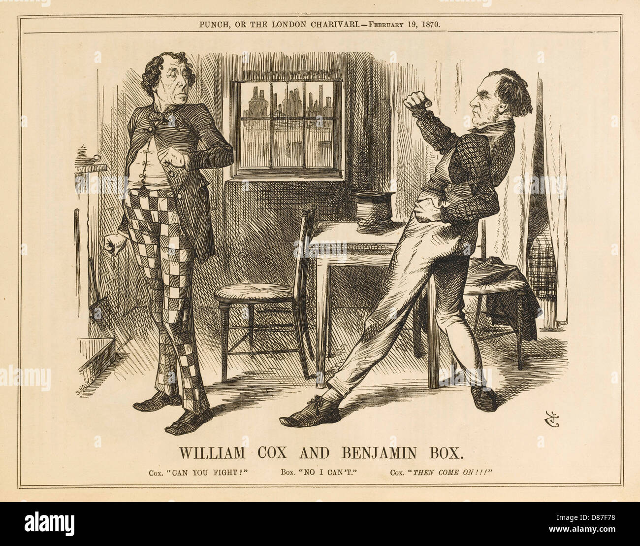 Cartoon, William Cox and Benjamin Box Stock Photo - Alamy