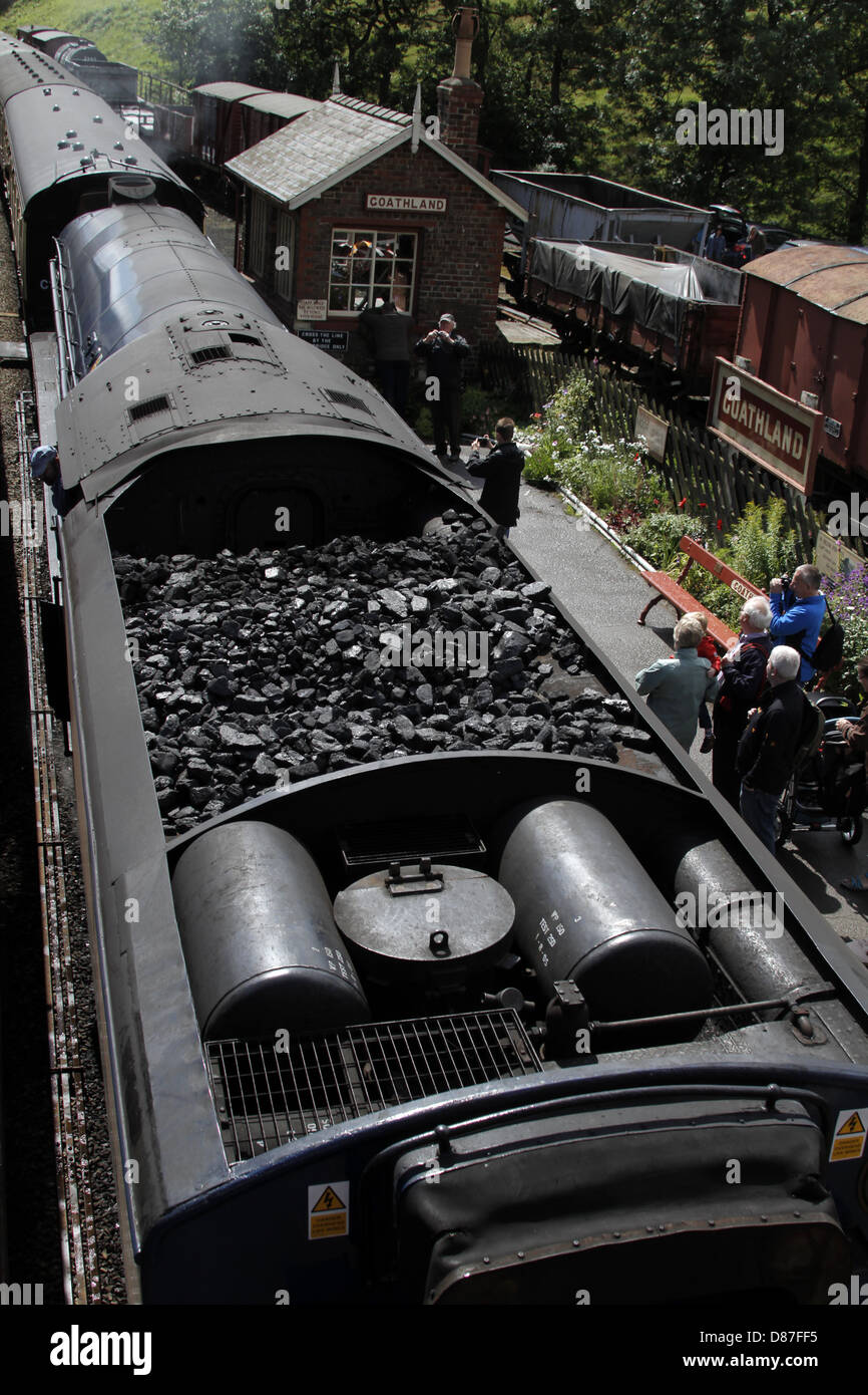 SIR NIGEL GRESLEY COAL TENDER GOATHLAND NORTH YORKSHIRE ENGLAND 30 July ...