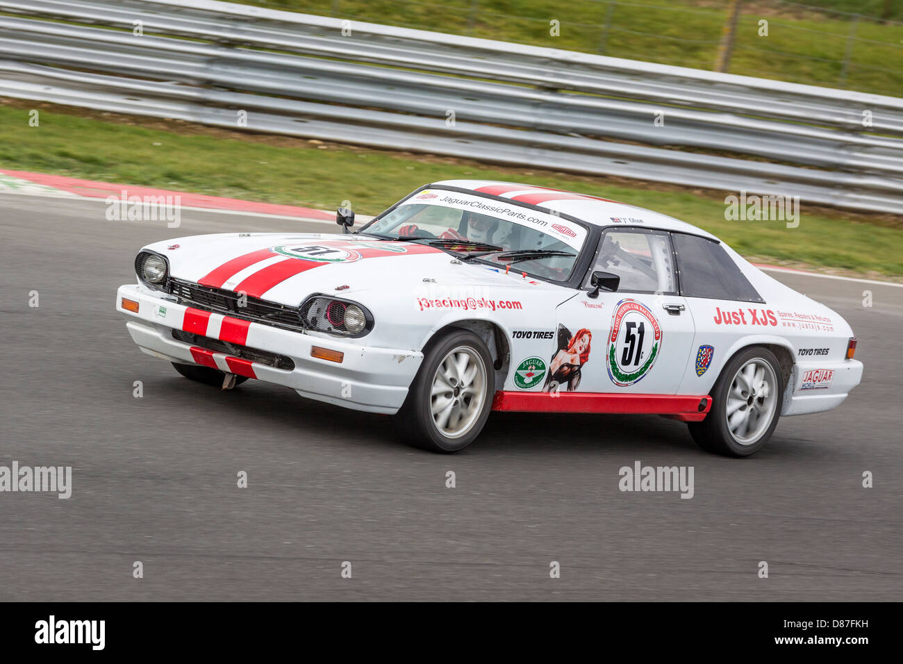 Jaguar XJS with driver Jay Olsen at the 2013 CSCC Snetterton meeting ...