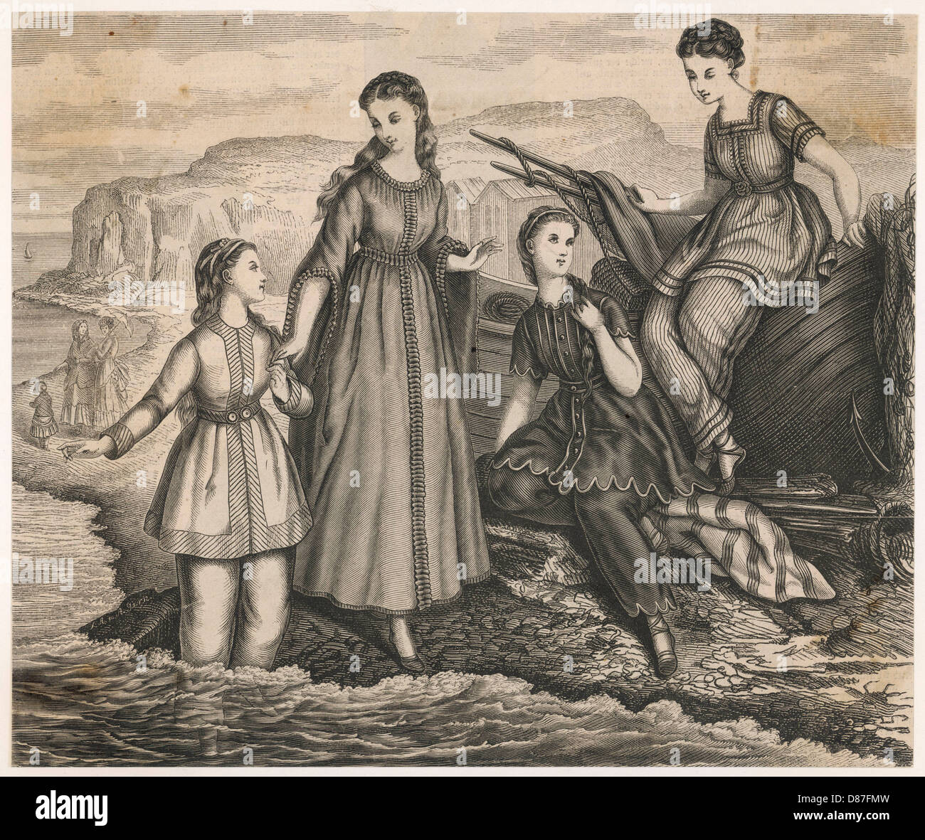 BATHING BELLES, 1869 Stock Photo - Alamy