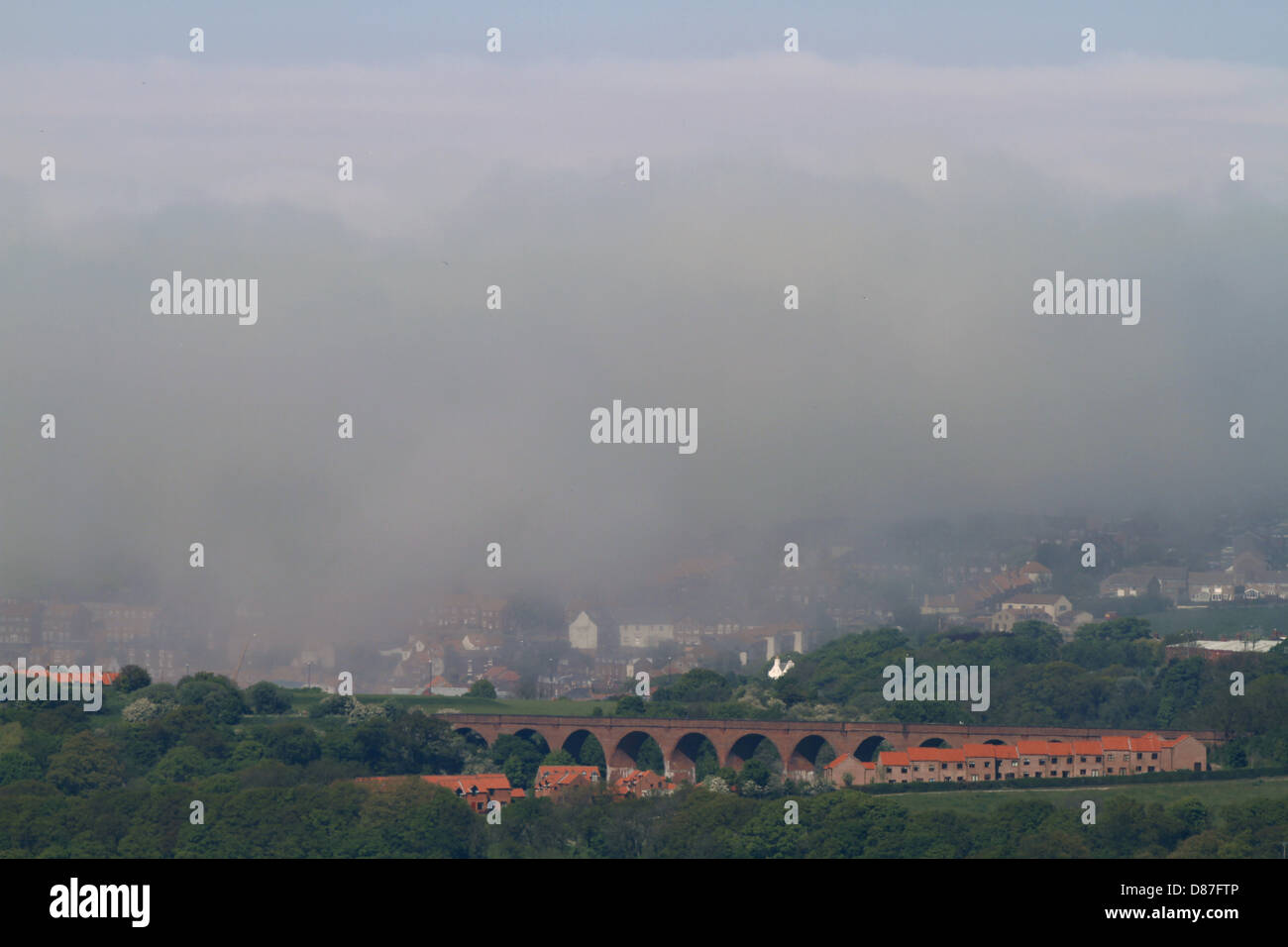 RUSWARP VIADUCT IN MIST WHITBY NORTH YORKSHIRE ENGLAND 26 May 2012 ...