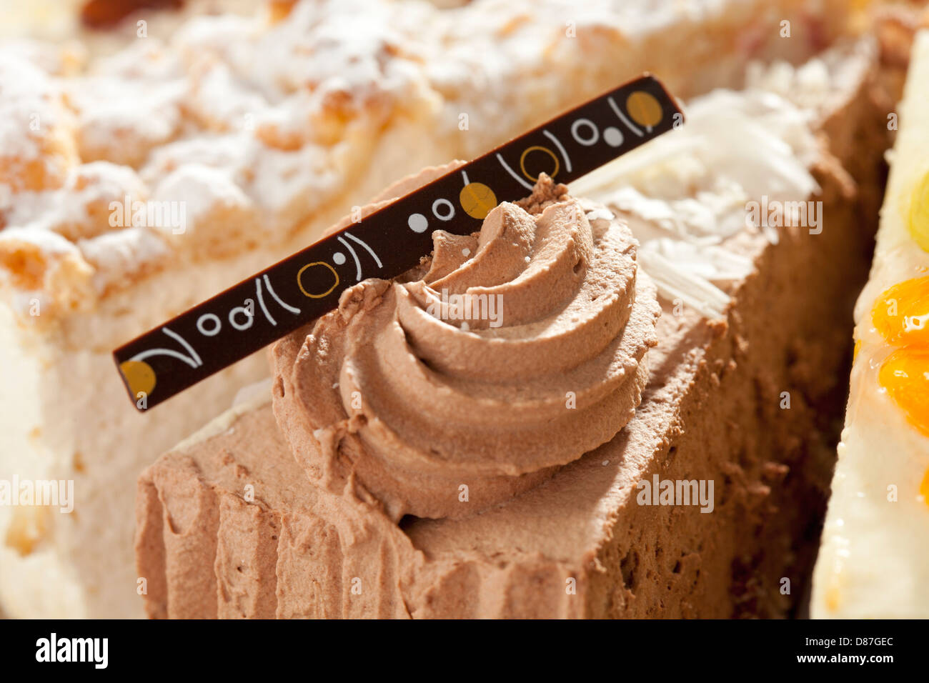 Variety of slice cake, close up Stock Photo - Alamy