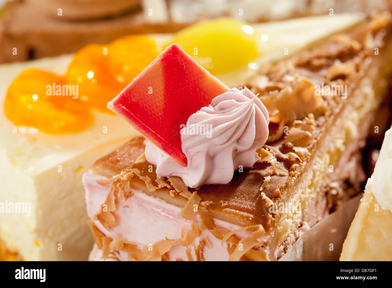 Variety of slice cake, close up Stock Photo - Alamy