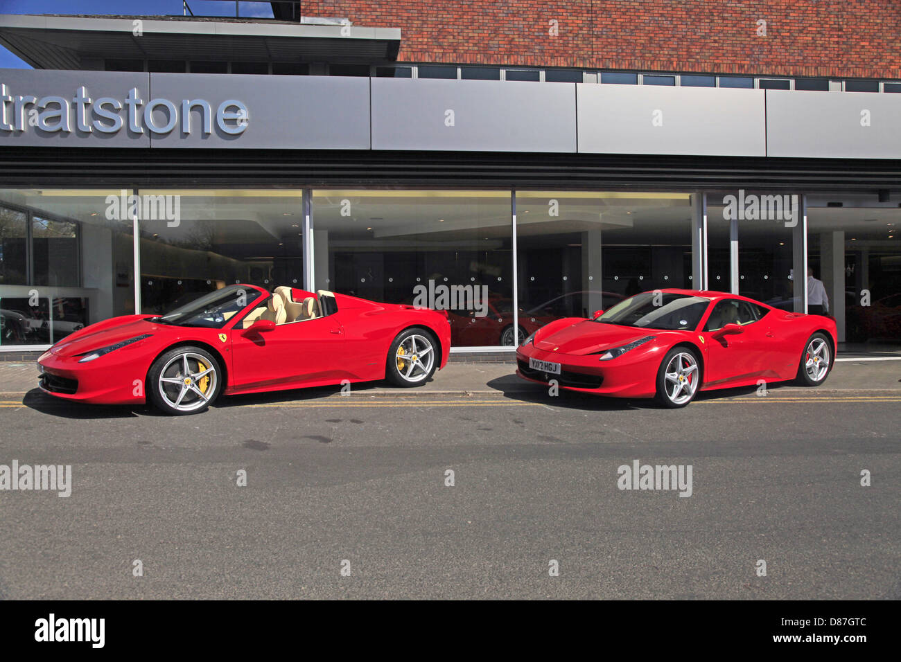 RED FERRARI 458 SPIDER & ITALIA CARS WILMSLOW MANCHESTER ENGLAND 05 ...