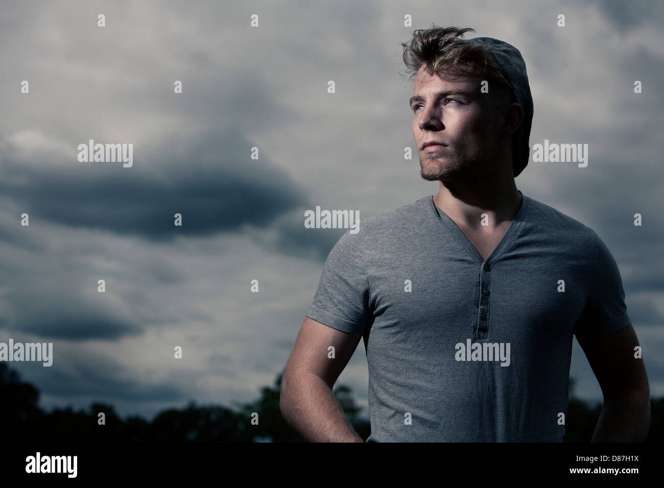 Man staring at sky hi-res stock photography and images - Alamy