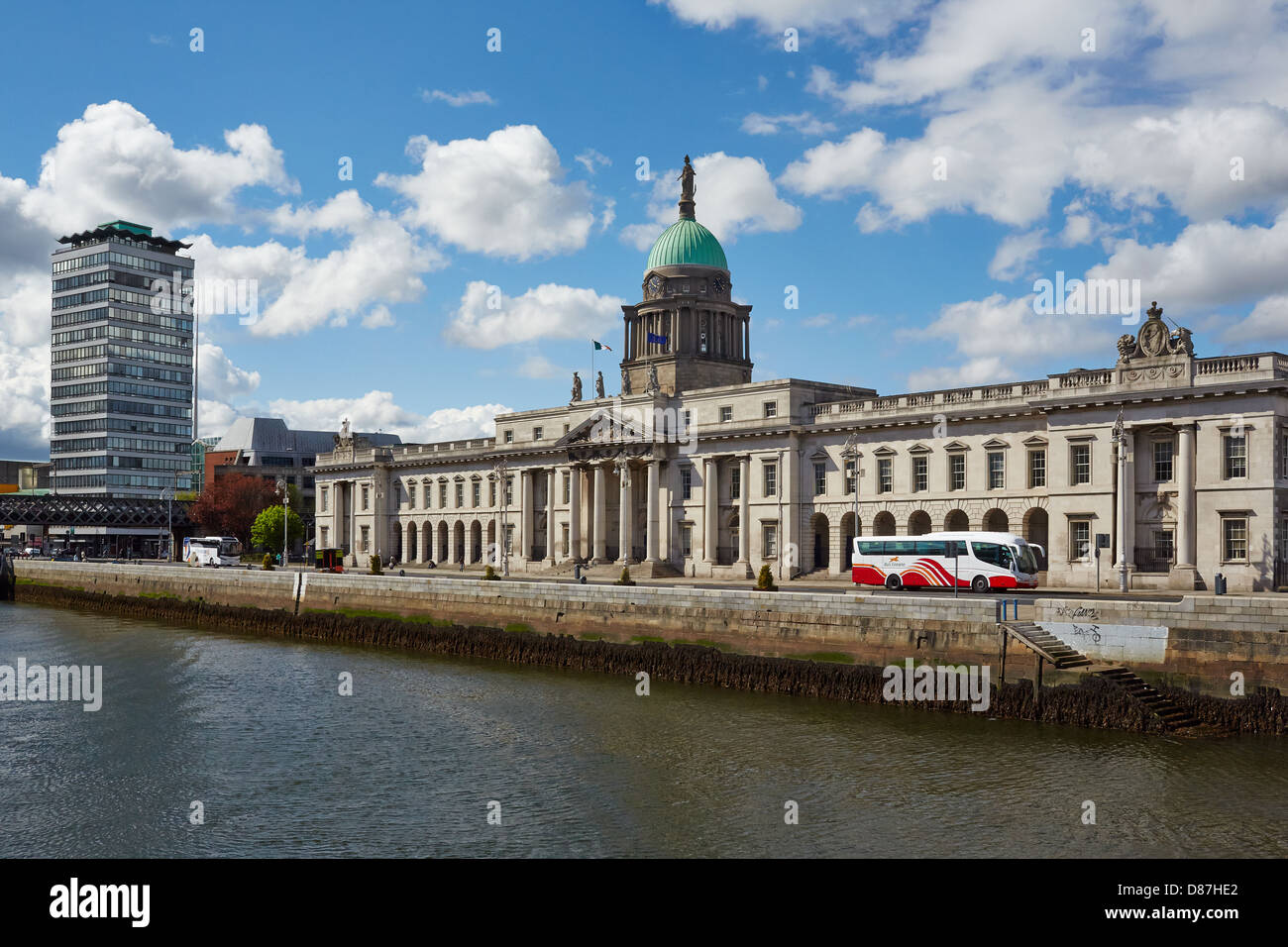 Custom House and Liberty Hall on the River Liffey, Dublin, Ireland ...