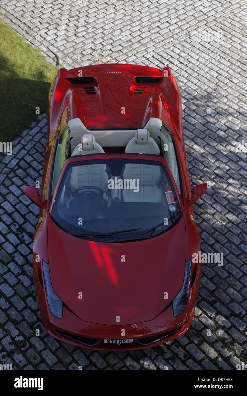 RED FERRARI 458 SPIDER CAR SCARBOROUGH NORTH YORKSHIRE 02 March 2013 ...