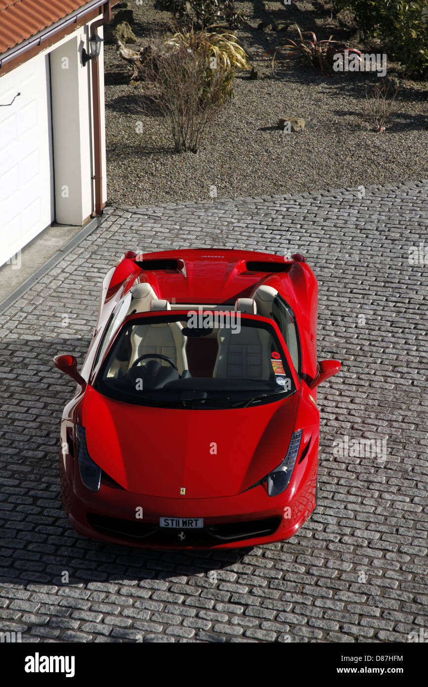 RED FERRARI 458 SPIDER CAR SCARBOROUGH NORTH YORKSHIRE 02 March 2013 ...
