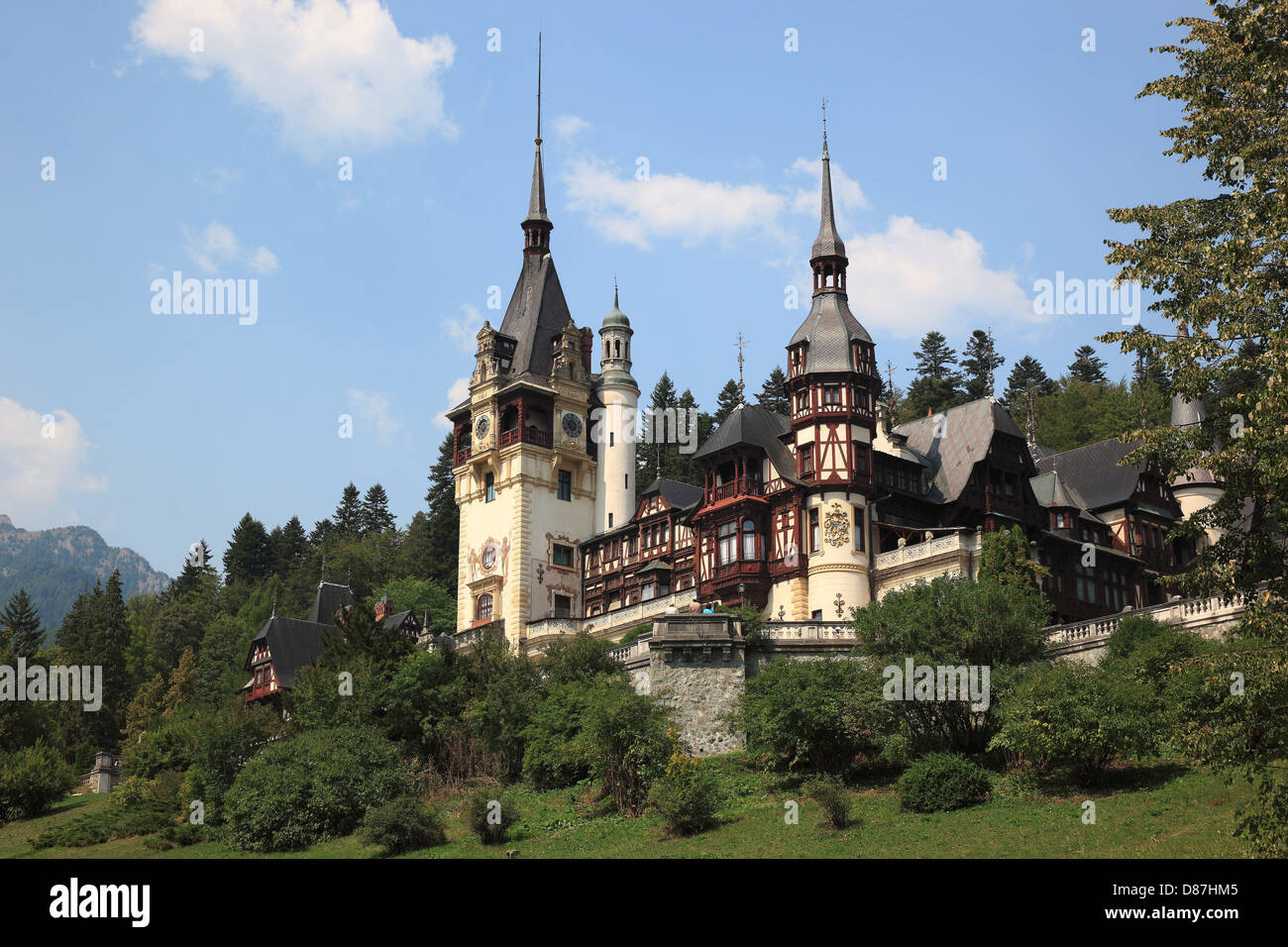 Peles Castle in Sinaia, large Wallachia, Romania Stock Photo - Alamy