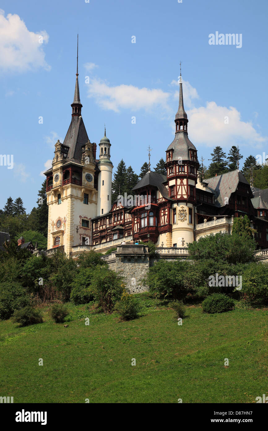 Peles Castle in Sinaia, large Wallachia, Romania Stock Photo - Alamy