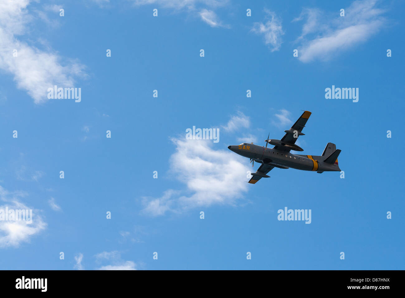 SAR Search and rescue aircraft taking off from La Palma. canary islands ...