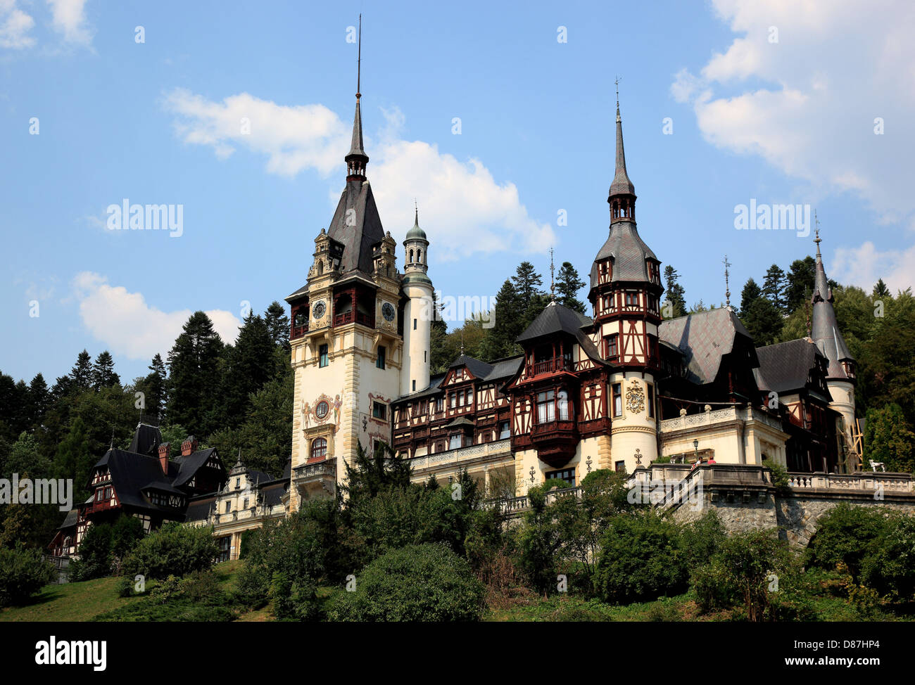 Peles Castle in Sinaia, large Wallachia, Romania Stock Photo - Alamy