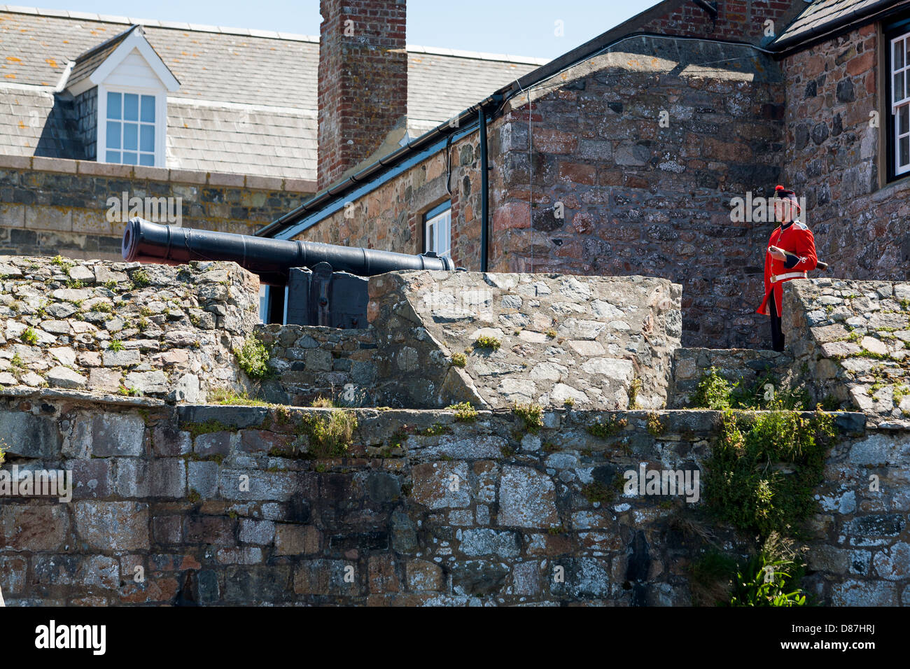 Traditional firing of Cannon. Castle Cornet Noon day Canon firing St ...