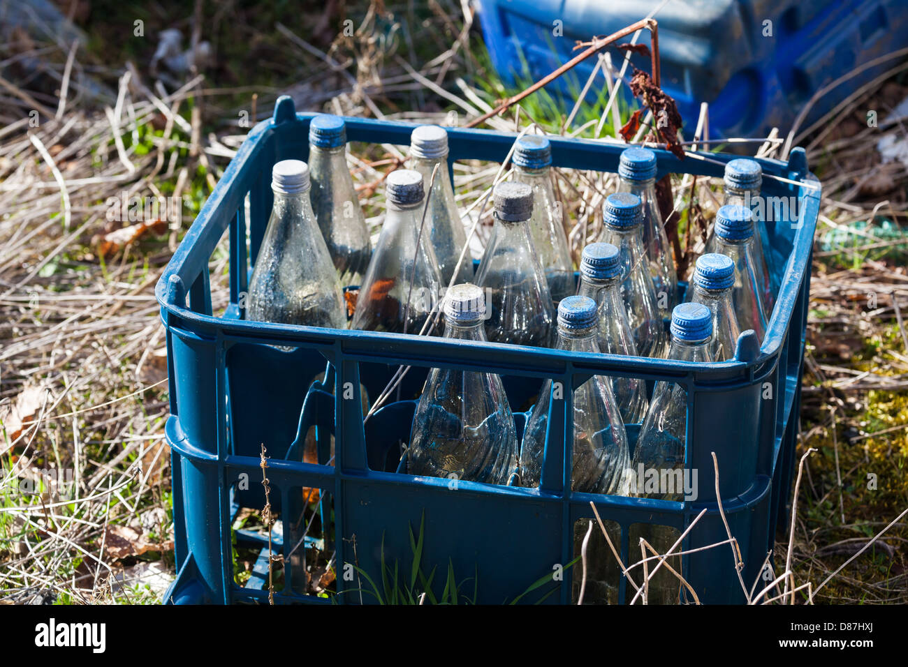 discarded Crate of old glass bottles Scotland UK Stock Photo - Alamy