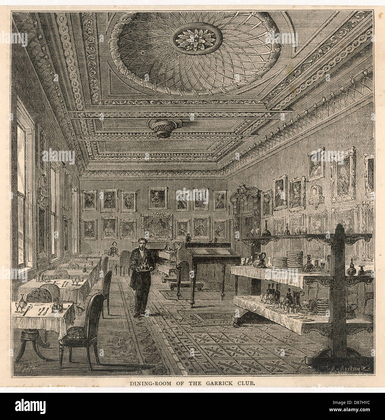 Garrick Club Dining Room Stock Photo - Alamy