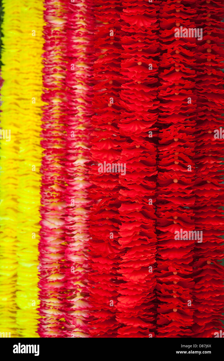 Multi-colored garland of flower Stock Photo - Alamy