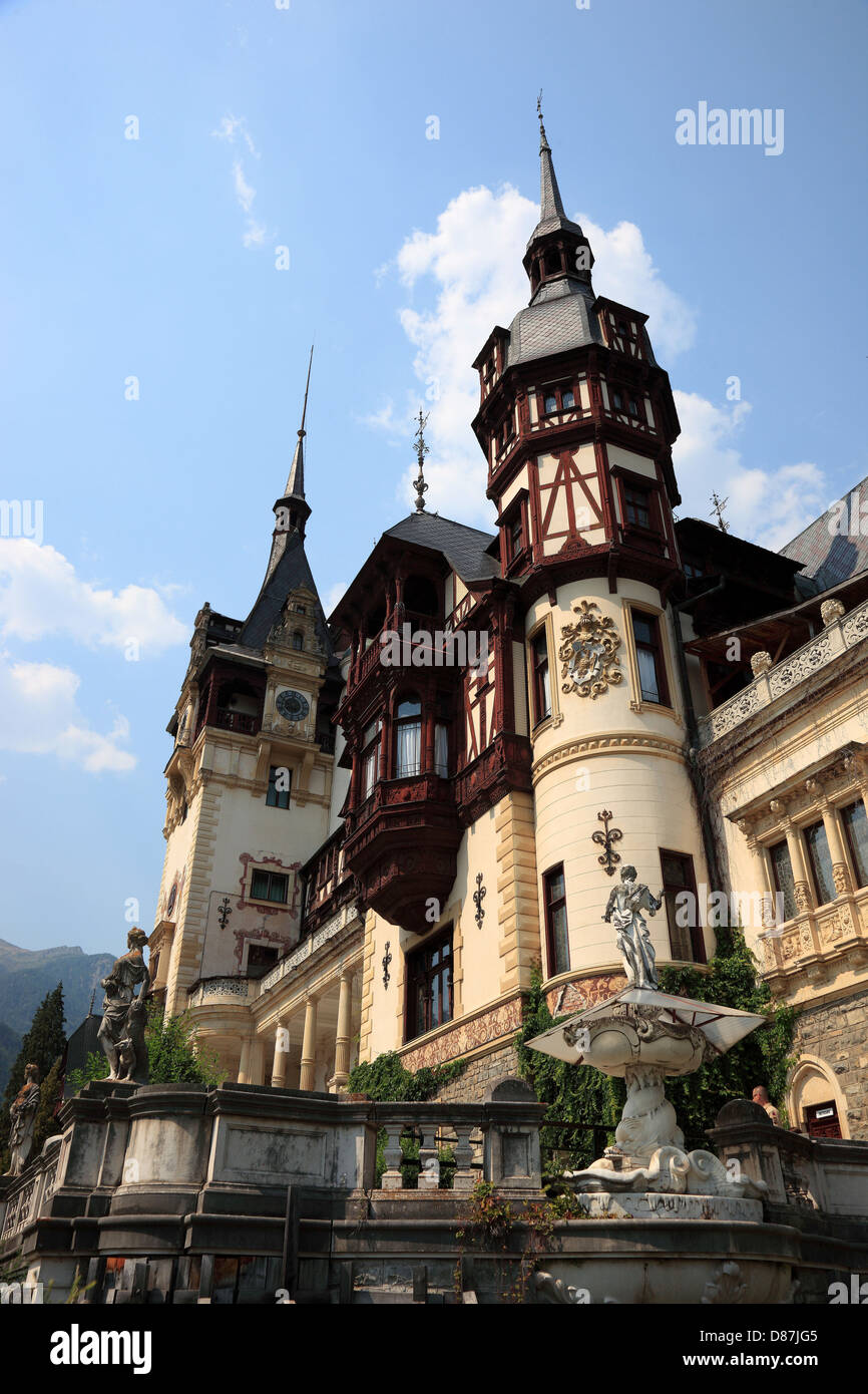 Peles Castle in Sinaia, large Wallachia, Romania Stock Photo - Alamy