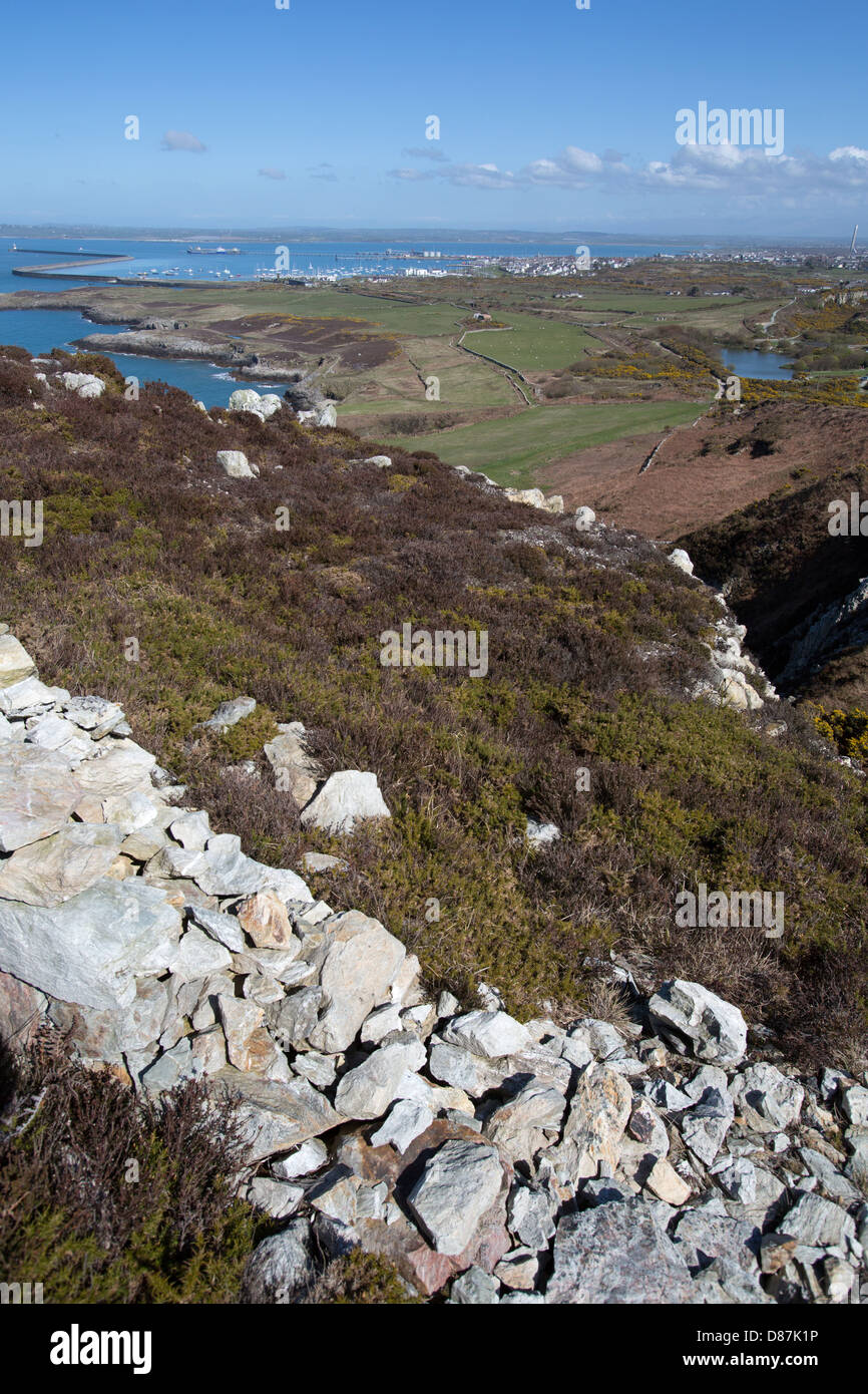 The Wales Coastal Path in North Wales. Picturesque aerial view from the ...