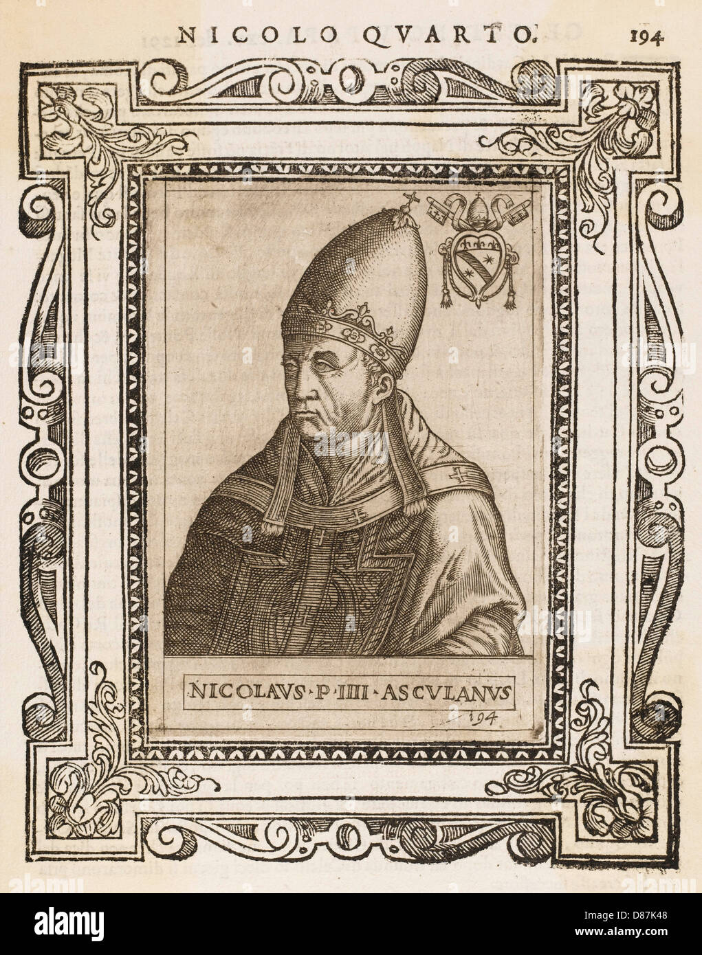 POPE NICHOLAUS IV Stock Photo - Alamy
