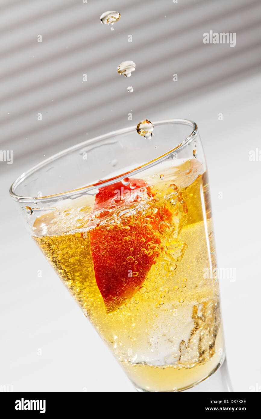 Sparkling Apple Juice In A Glass