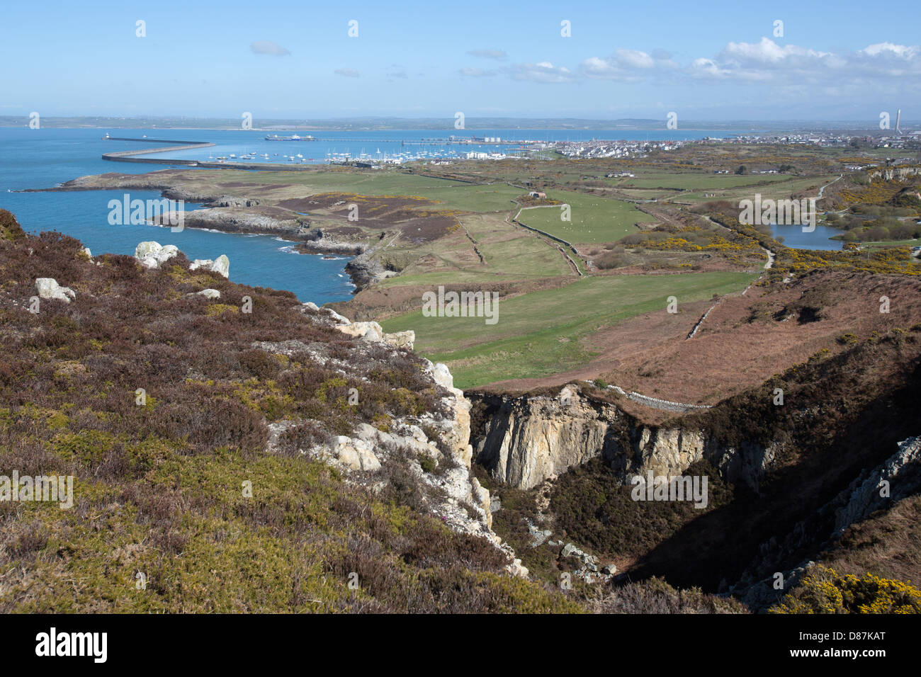 The Wales Coastal Path in North Wales. Picturesque aerial view of ...