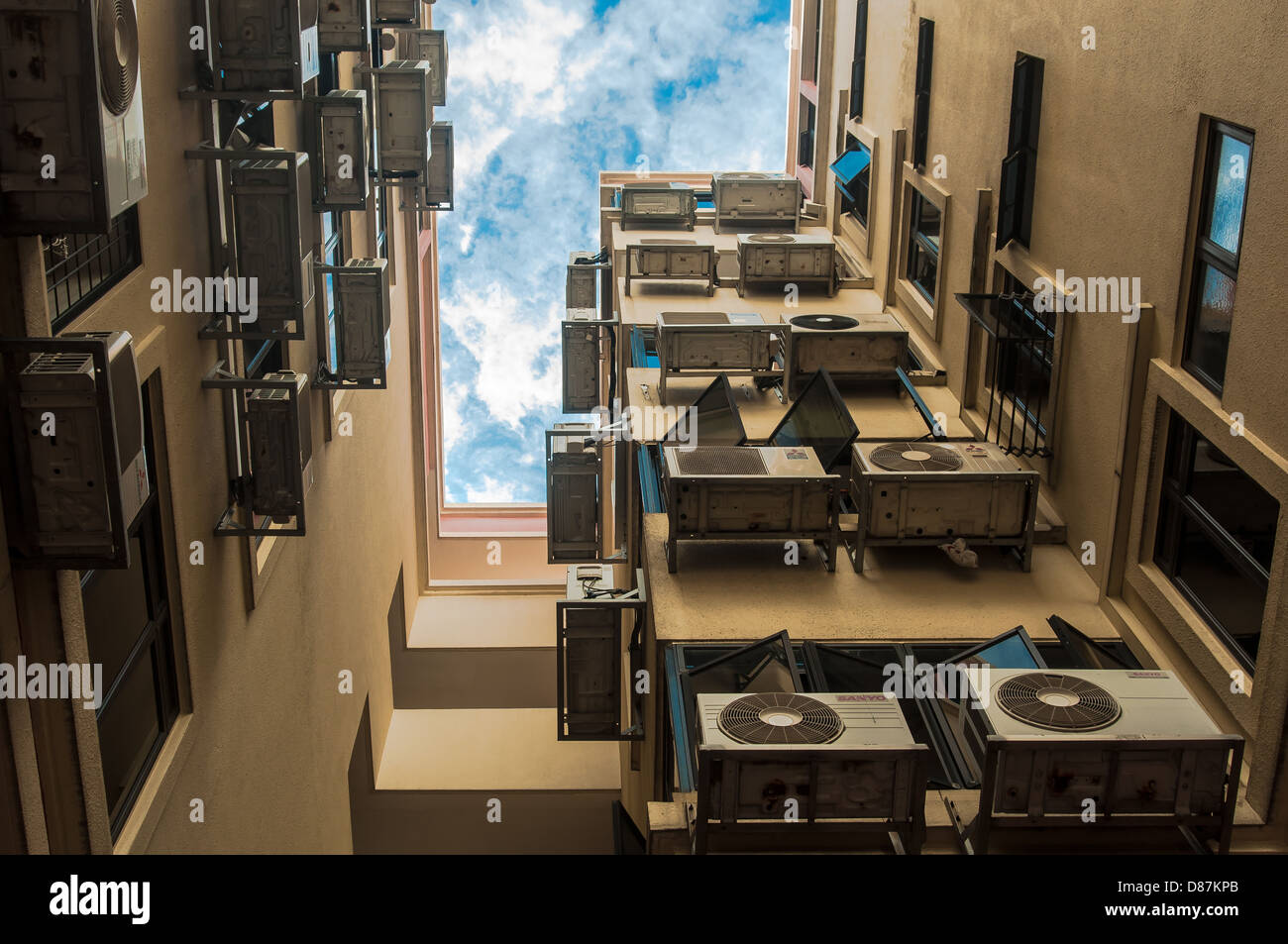 Urban Mess - A lot of Air conditioner (aircon) in a housing building ...