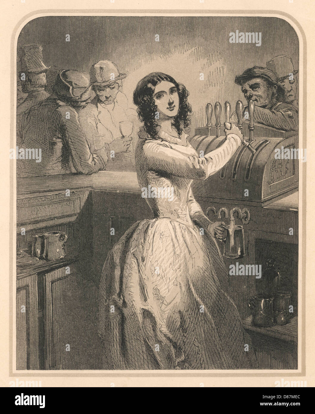 BARMAID PULLS A PINT Stock Photo - Alamy