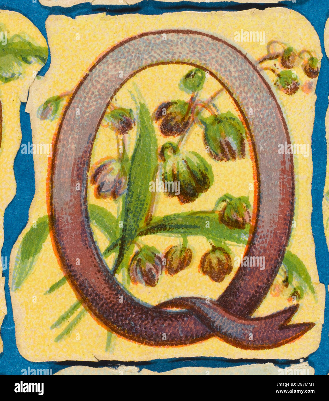 Decorative Flower Alphabet - Q Stock Photo - Alamy