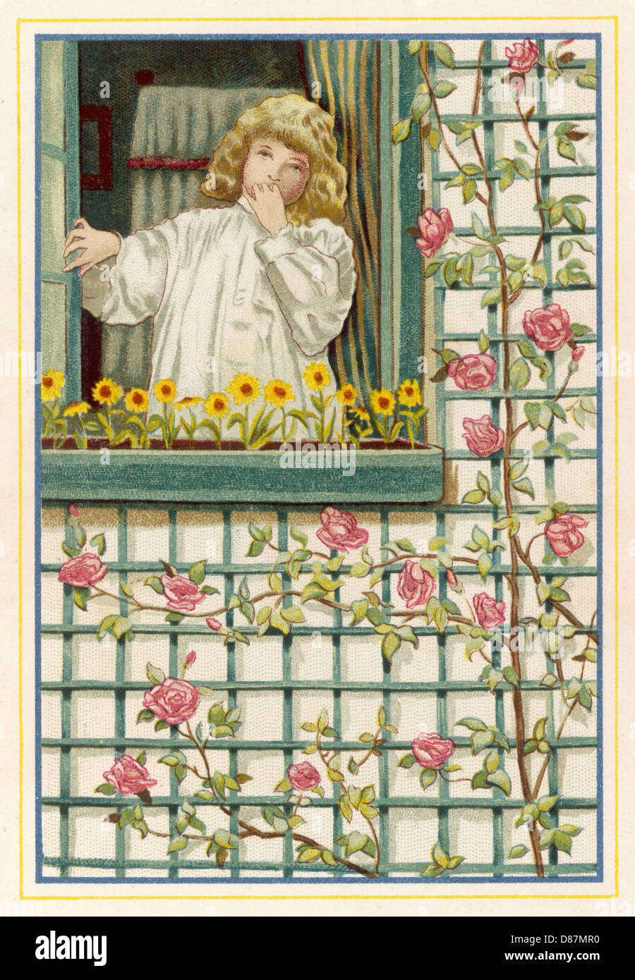 GIRL AT A WINDOW 1894 Stock Photo - Alamy