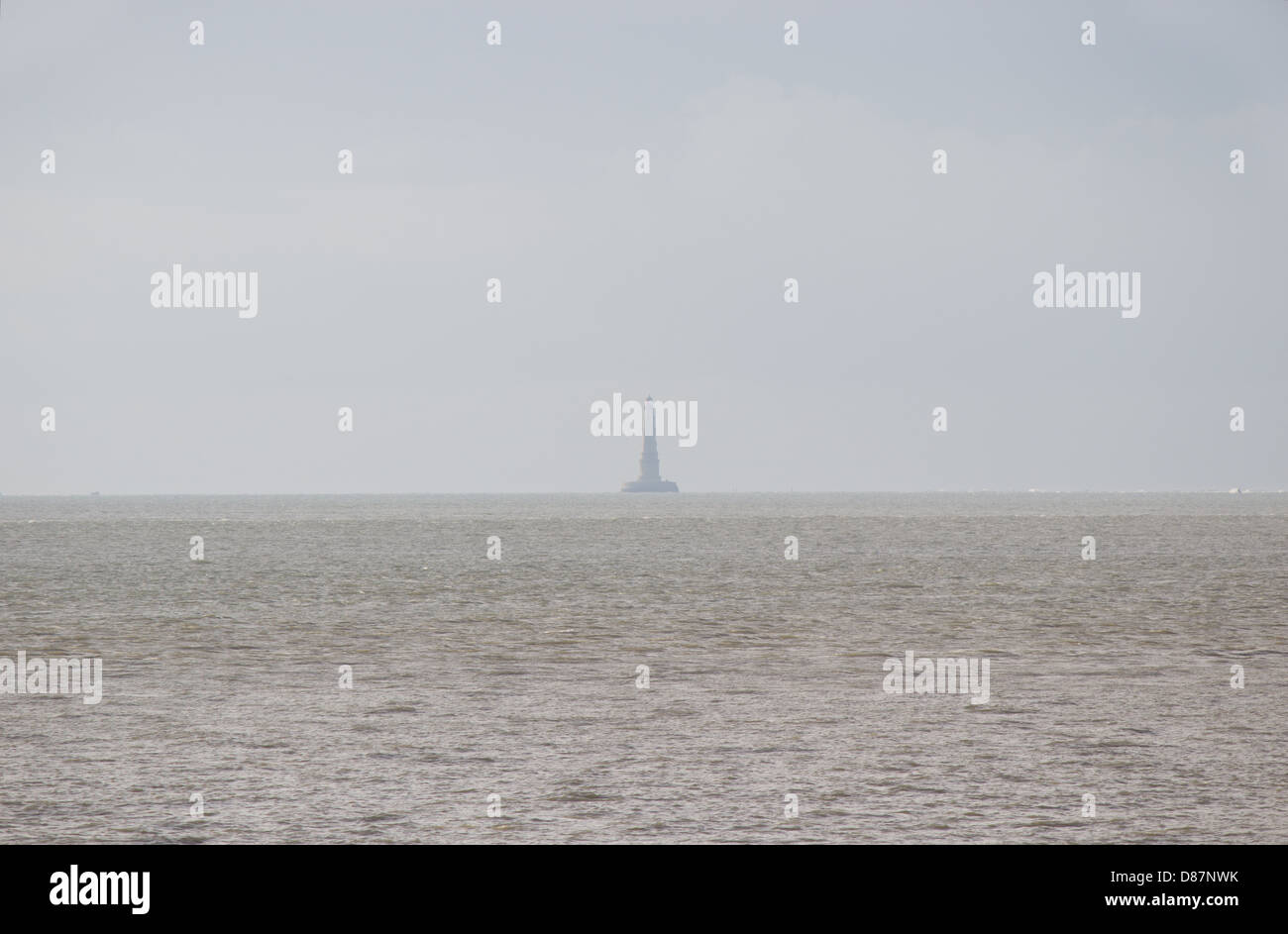 Famous french "Cordouan" lighthouse in the sea during the fog Stock ...