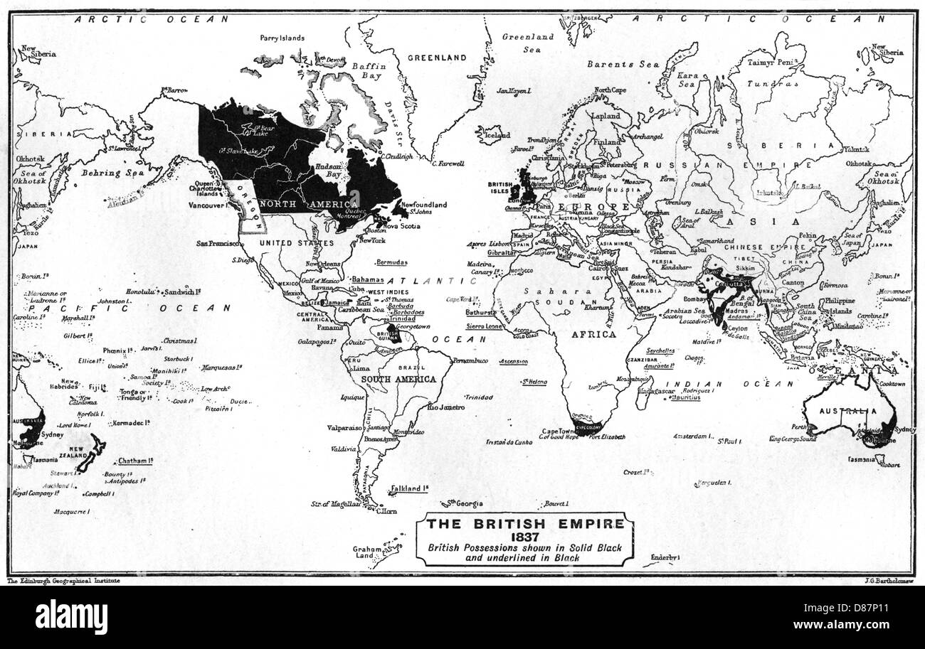 World map, showing the british empire hi-res stock photography and ...