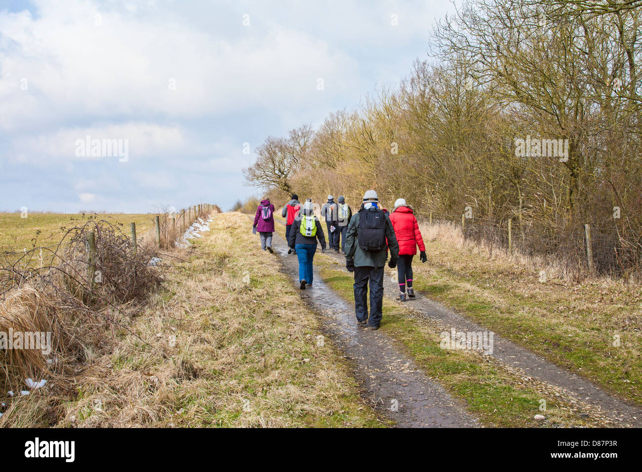 Walkers on the Lyveden Way, Northamptonshire, UK Stock Photo - Alamy