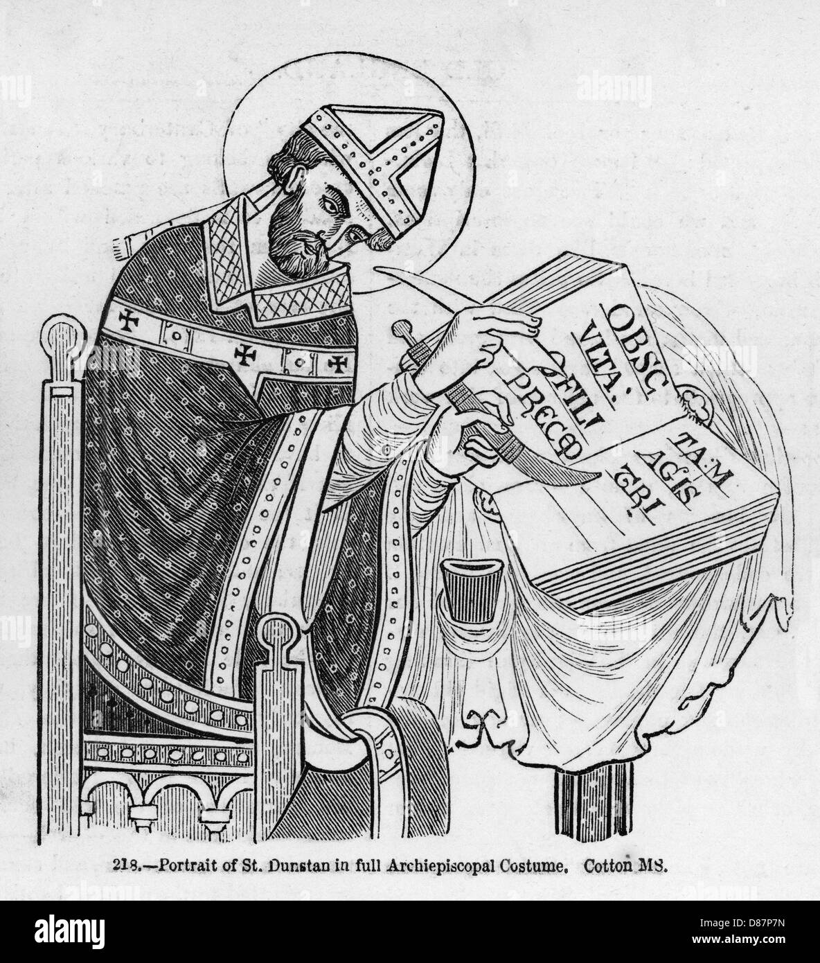 DUNSTAN WITH QUILL PEN Stock Photo - Alamy