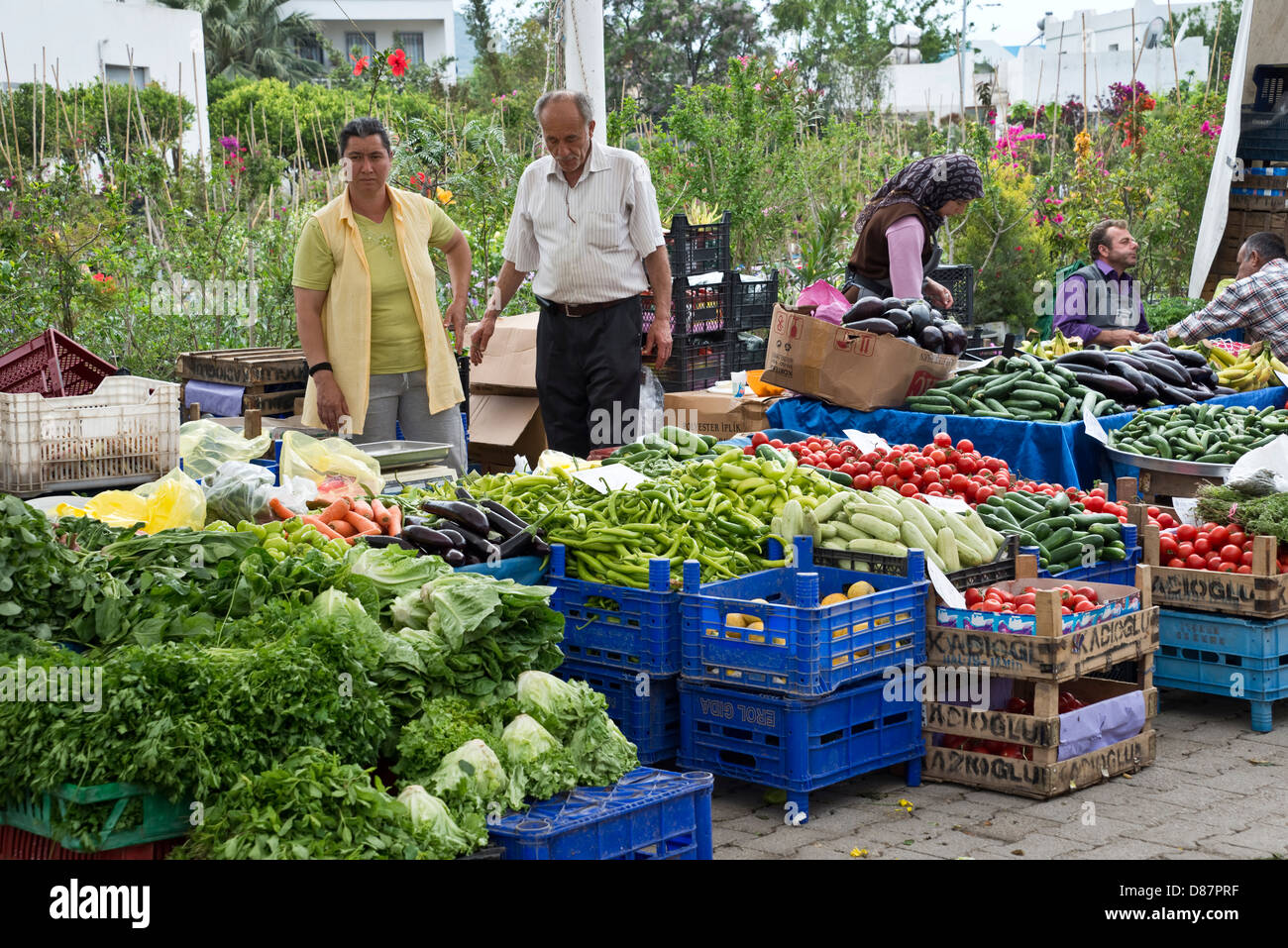 Vegetable in a turkish fresh market - Yalikavak near Bodrum, Turkey ...