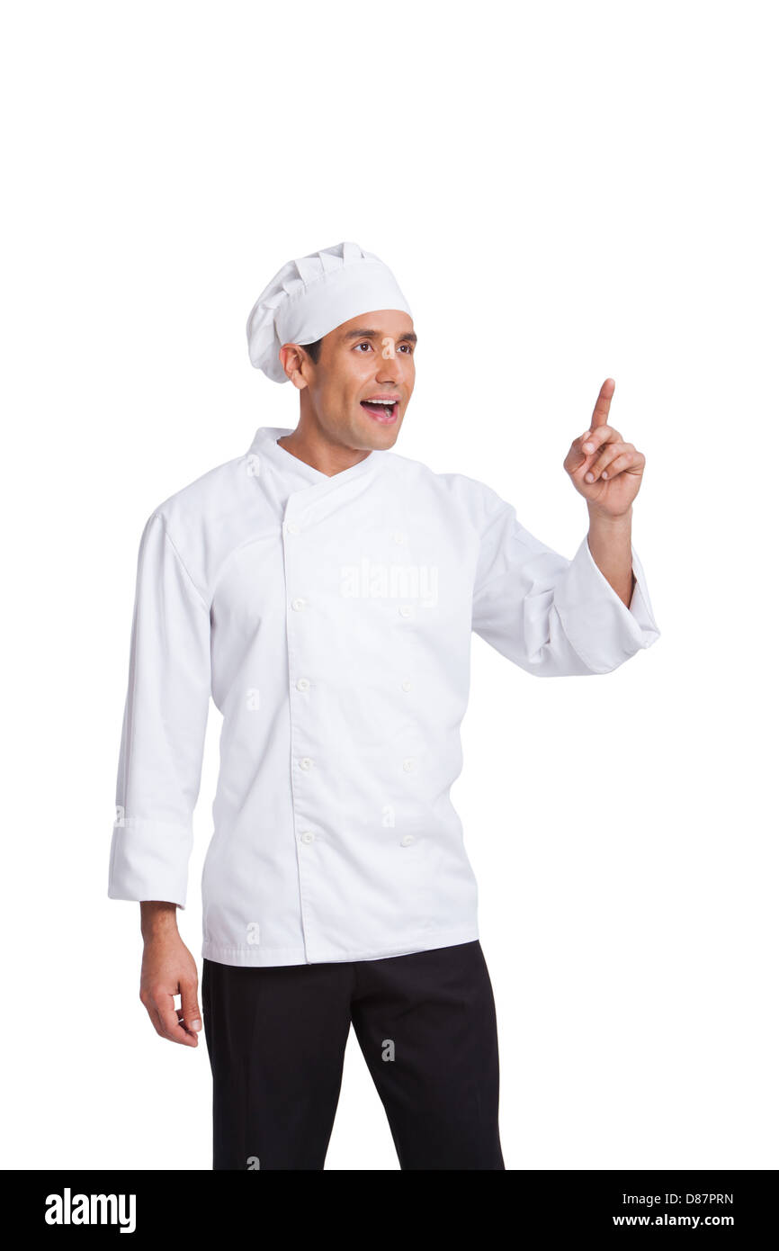 Male chef making hand gesturing isolated on white Stock Photo - Alamy